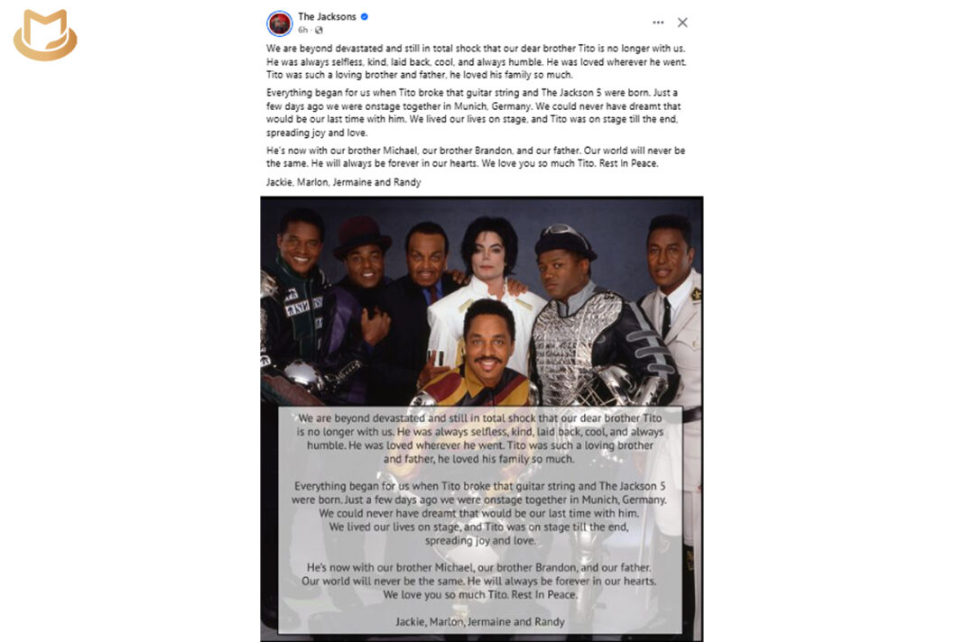 Tito Jackson has died at the age of 70 - MJVibe